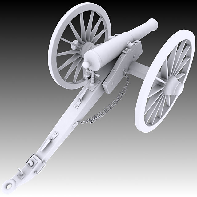 Napoleon Model 1841 6 pounder Field Gun 3D model | CGTrader
