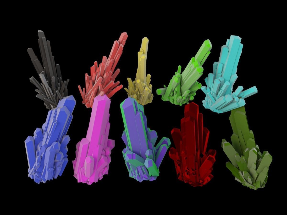 Crystal Quartz Mineral Pack 2 Low-poly 3D model 3D model | CGTrader