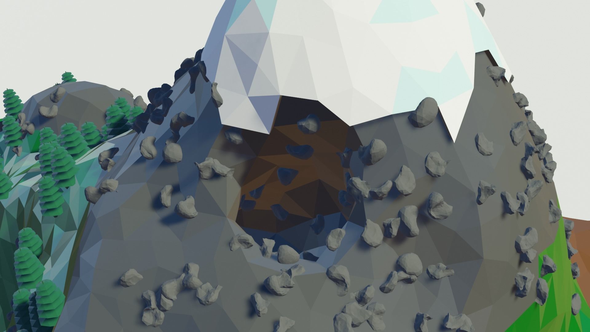 low poly terrain 3D model 3D printable | CGTrader