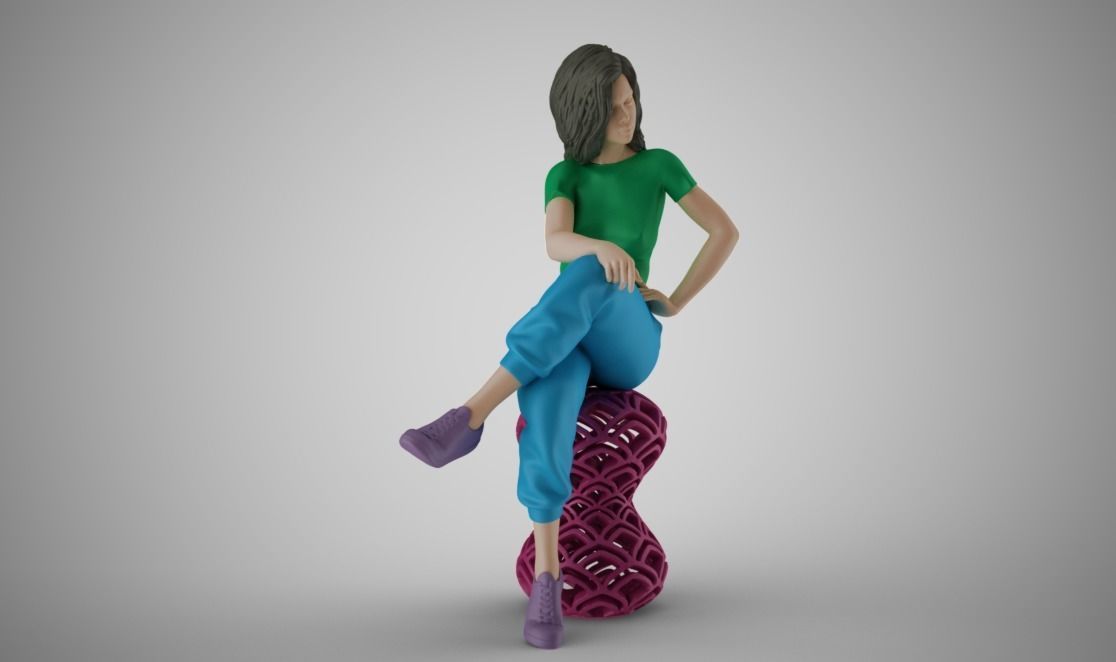 Scowling Woman 3D model 3D printable | CGTrader