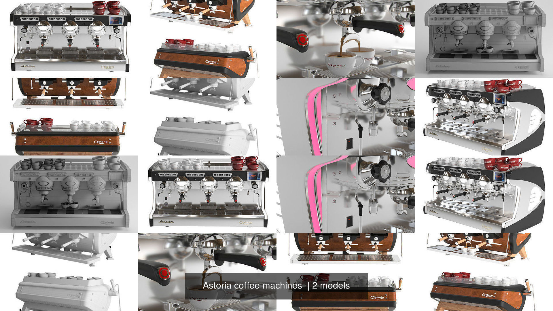 3D Model Collection Astoria coffee machines VR / AR / low-poly | CGTrader