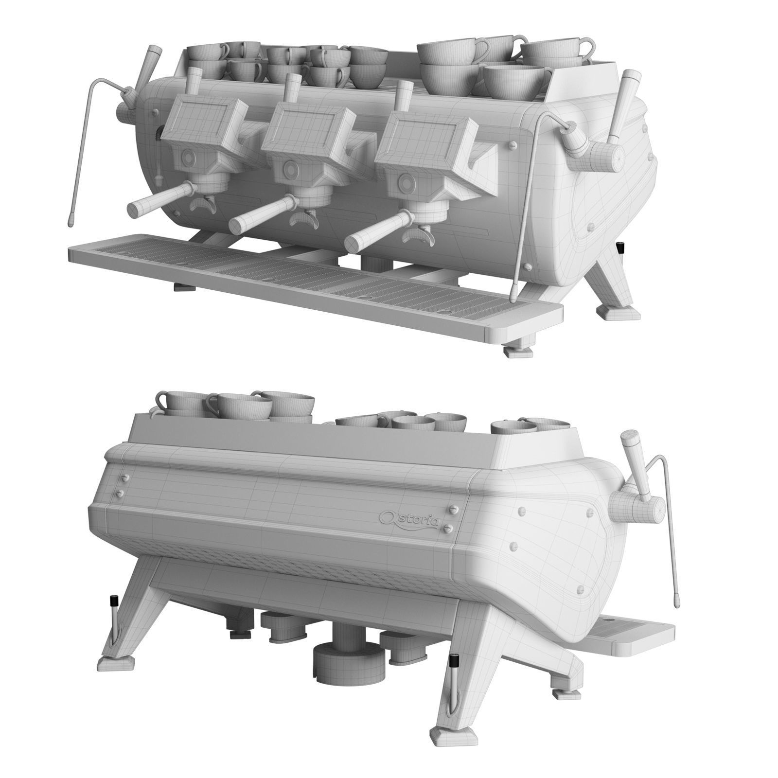 3D Model Collection Astoria coffee machines VR / AR / low-poly | CGTrader