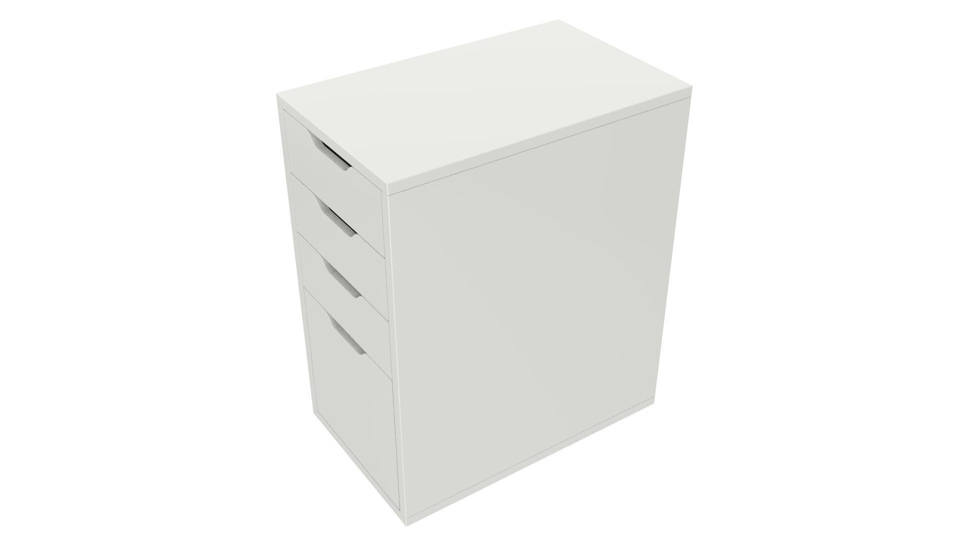ALEX Drawer Unit White With 4 Drawers 3D model | CGTrader