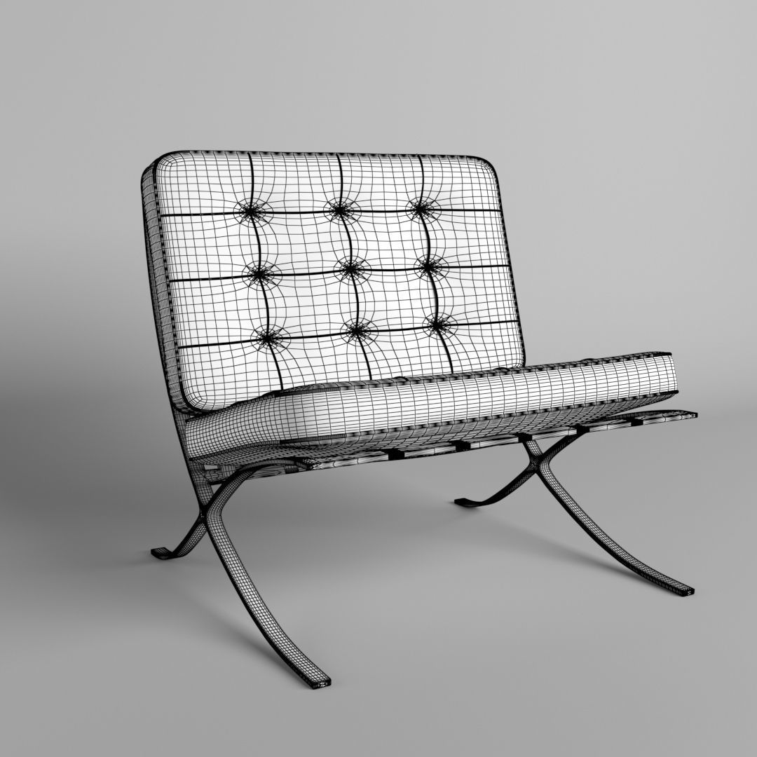 Barcellona Chair - Mies van der Rohe 3D model | CGTrader