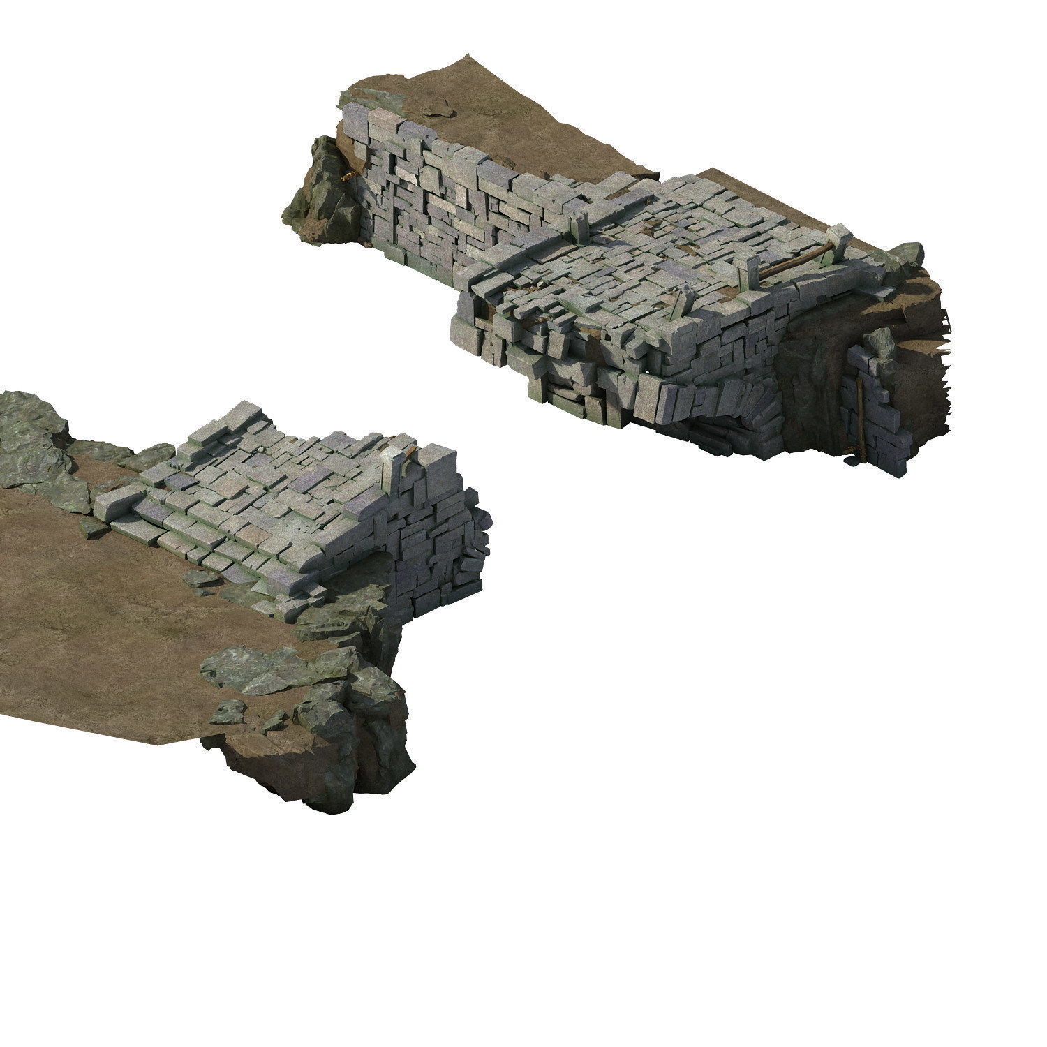 Village - broken stone bridge 3D model | CGTrader