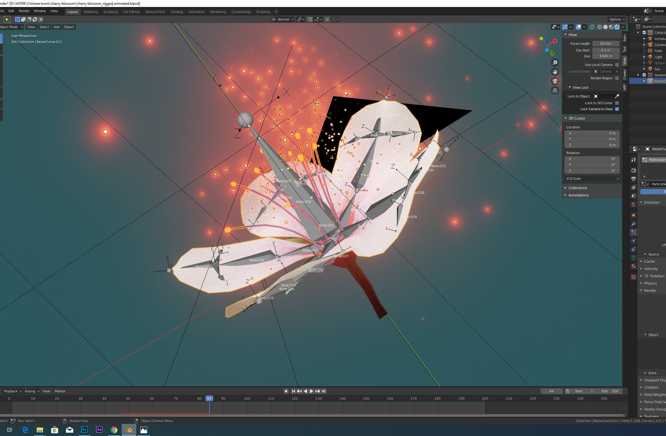 3D model Cherry blossom VR / AR / low-poly rigged | CGTrader