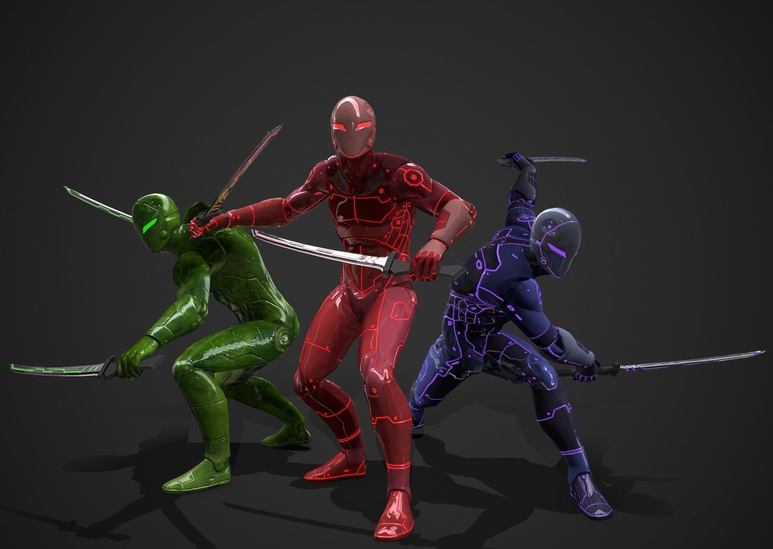 3D model Cyborg Ninja Killer VR / AR / low-poly rigged animated | CGTrader