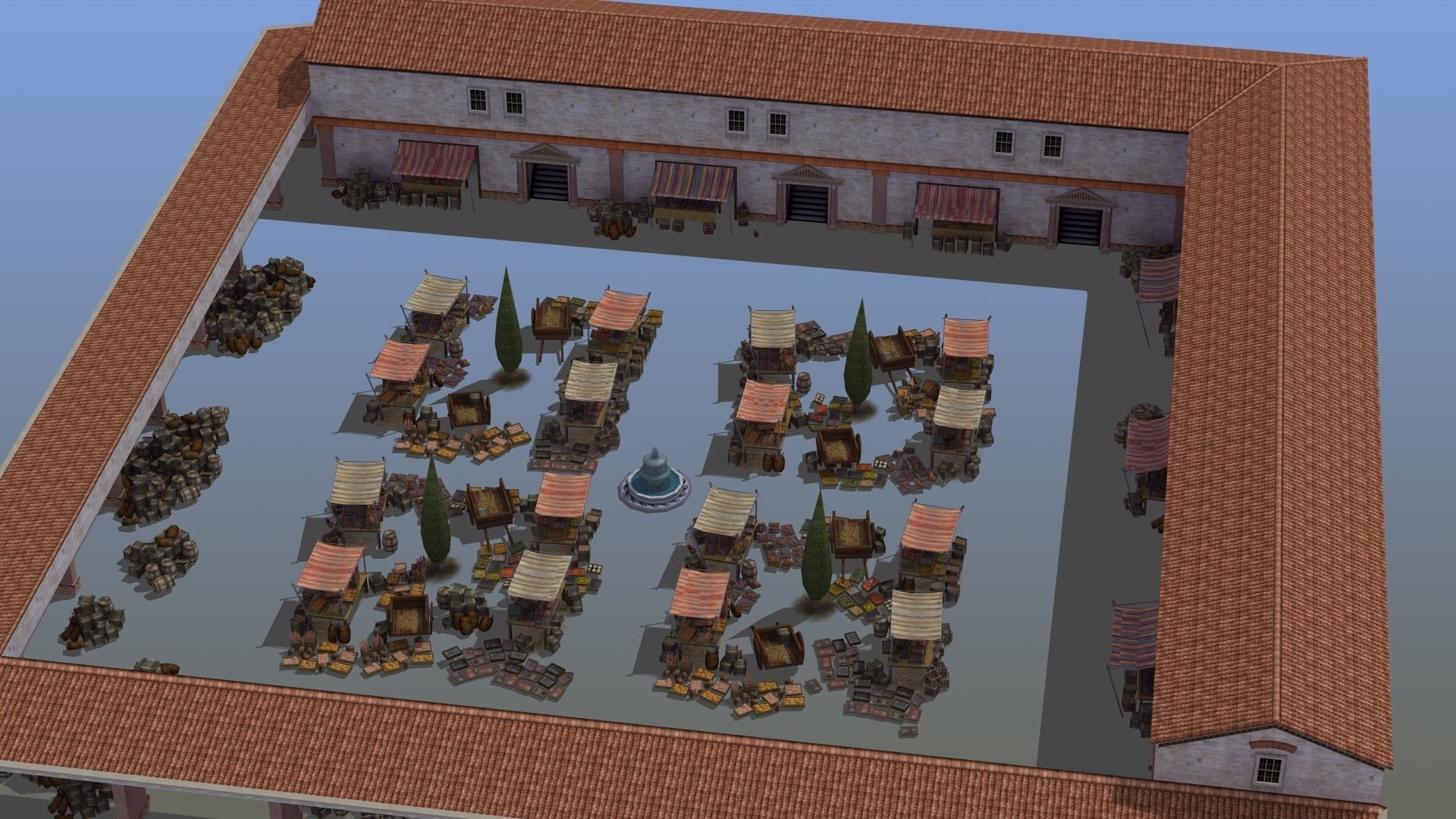 Ancient Marketplace 3D model | CGTrader
