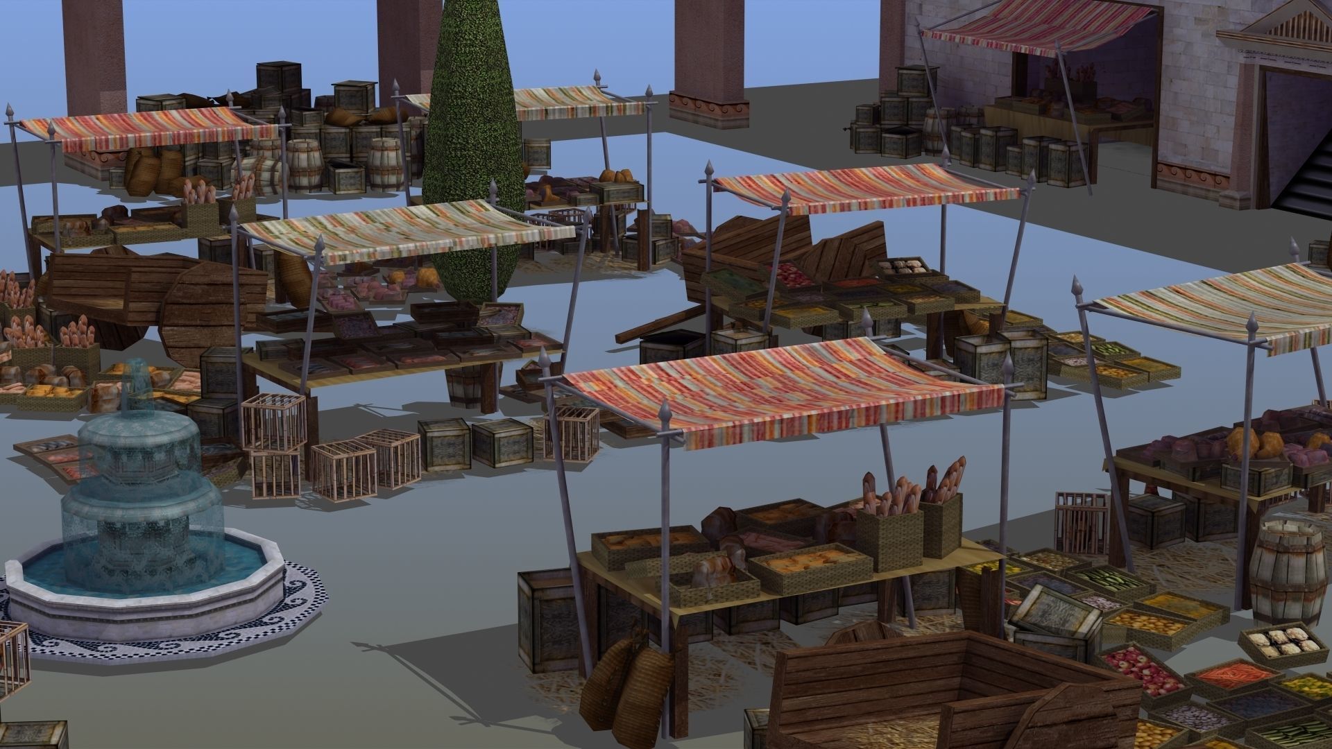 Ancient Marketplace 3D model | CGTrader