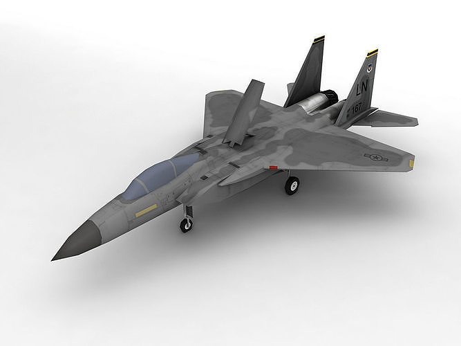3D model F-15C Eagle Military Jet Aircraft LOW VR / AR / low-poly ...