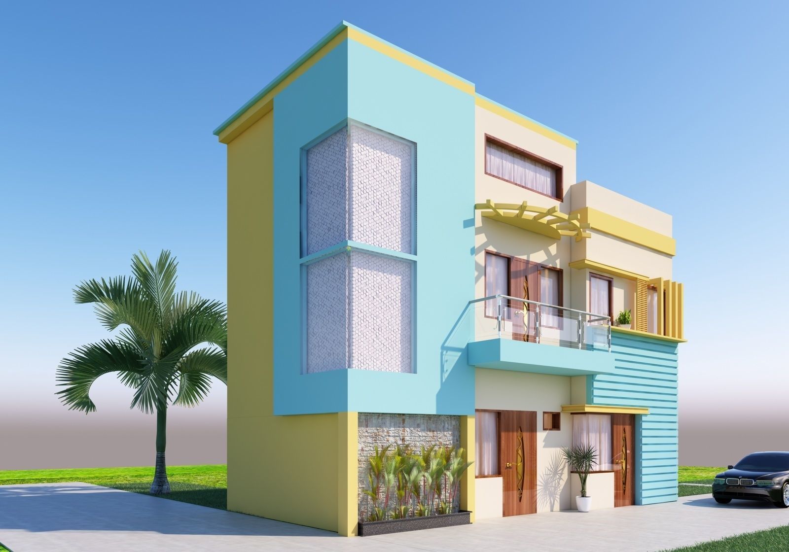 Morden Exterior 2 free 3D model | CGTrader