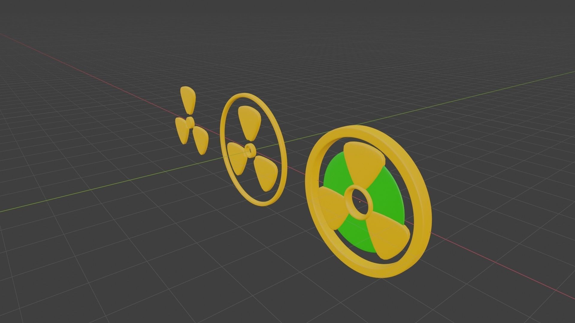 Symbols radiation 1 3D model | CGTrader