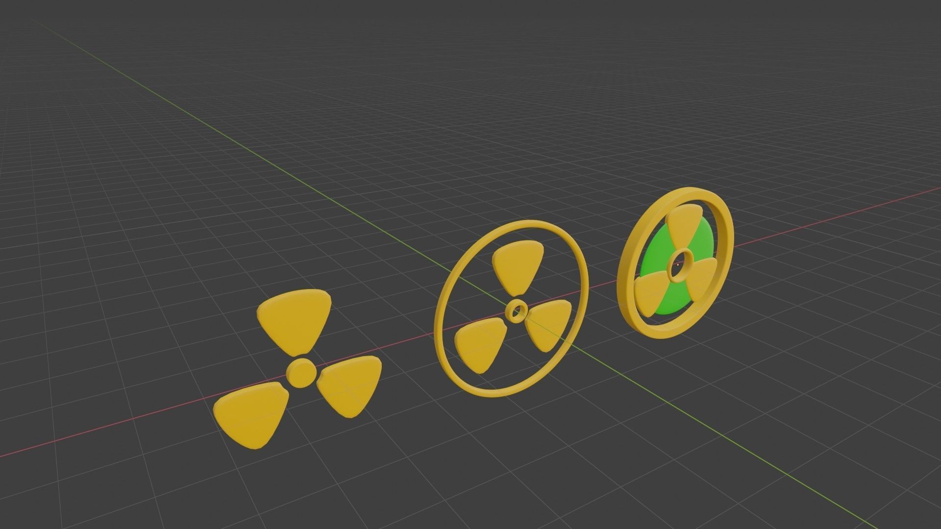 Symbols radiation 1 3D model | CGTrader