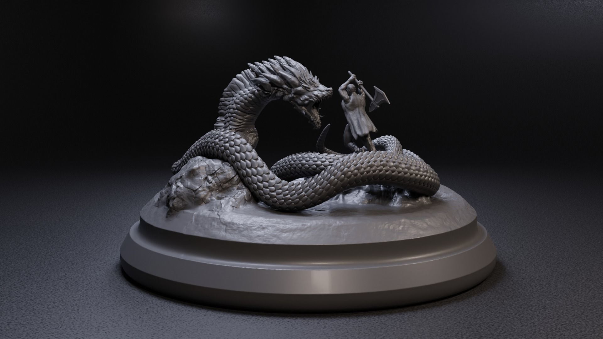 Linnorm the Dragon Vs huntsman 3D model 3D printable | CGTrader