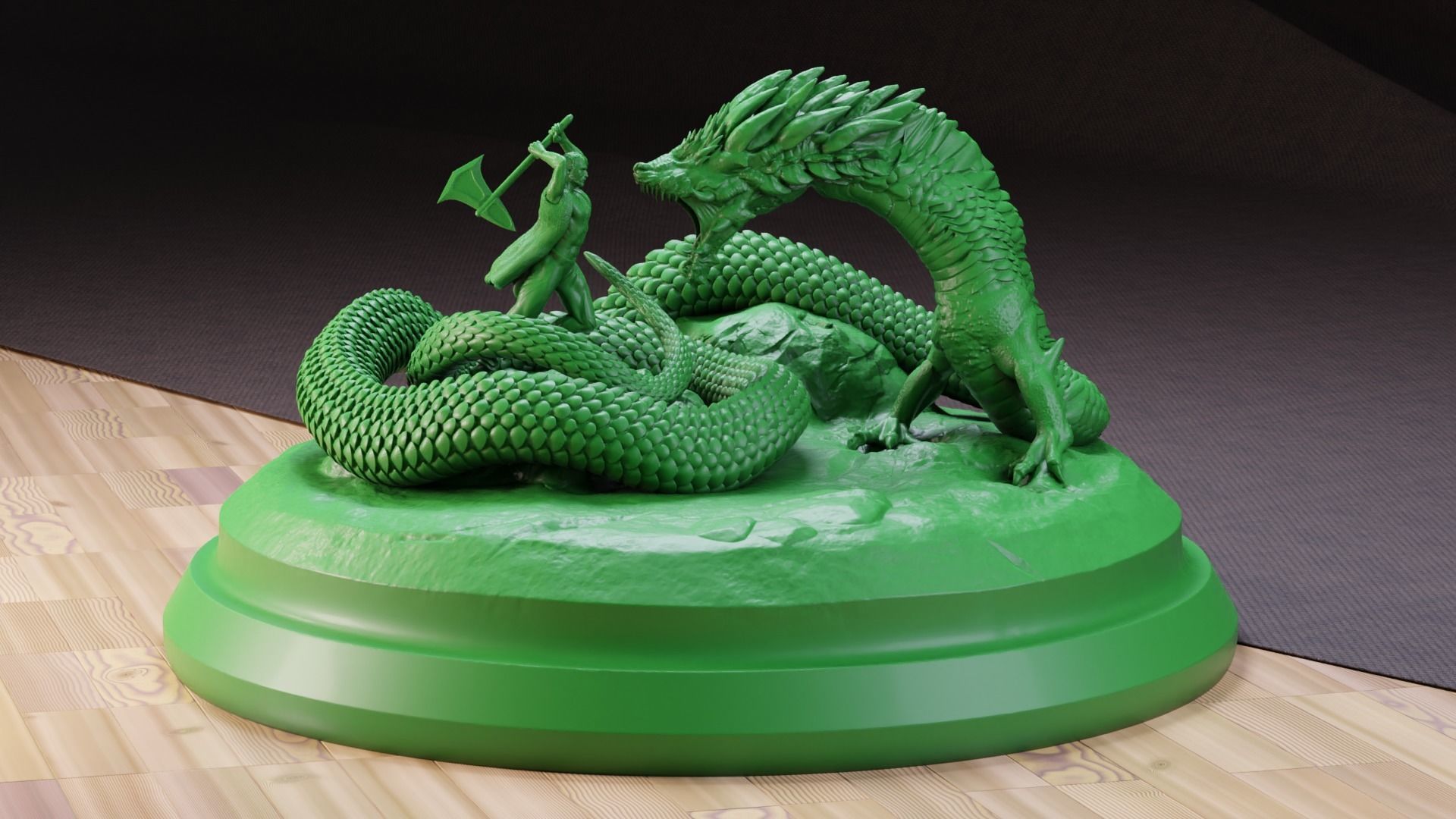 Linnorm the Dragon Vs huntsman 3D model 3D printable | CGTrader