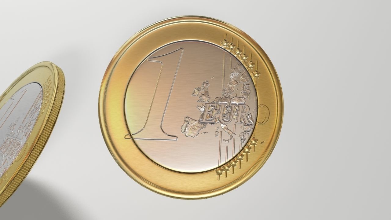 German 1 Euro coin 3D model | CGTrader
