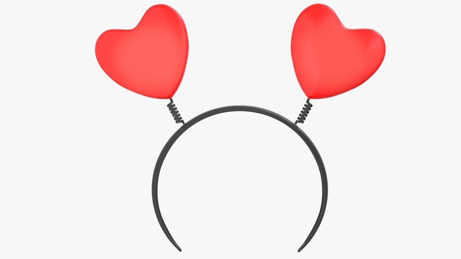 Headband with hearts on a spring 3D model | CGTrader