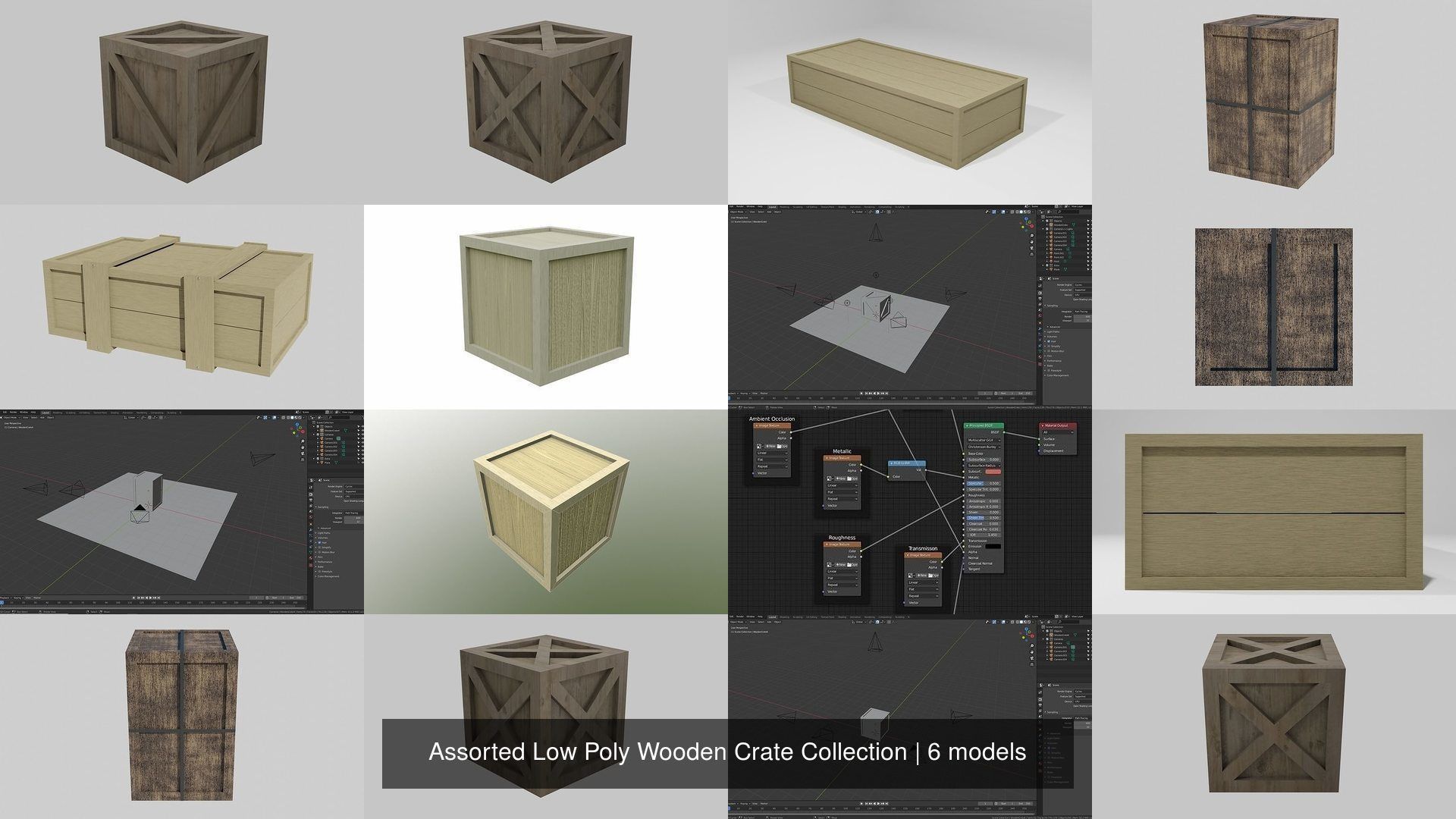 Assorted Low Poly Wooden Crate Collection | CGTrader