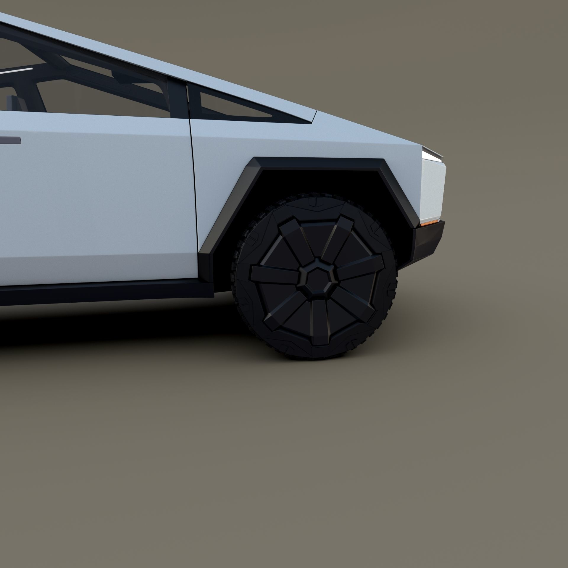 3D model Tesla Cybertruck with chassis and interior White VR / AR / low ...