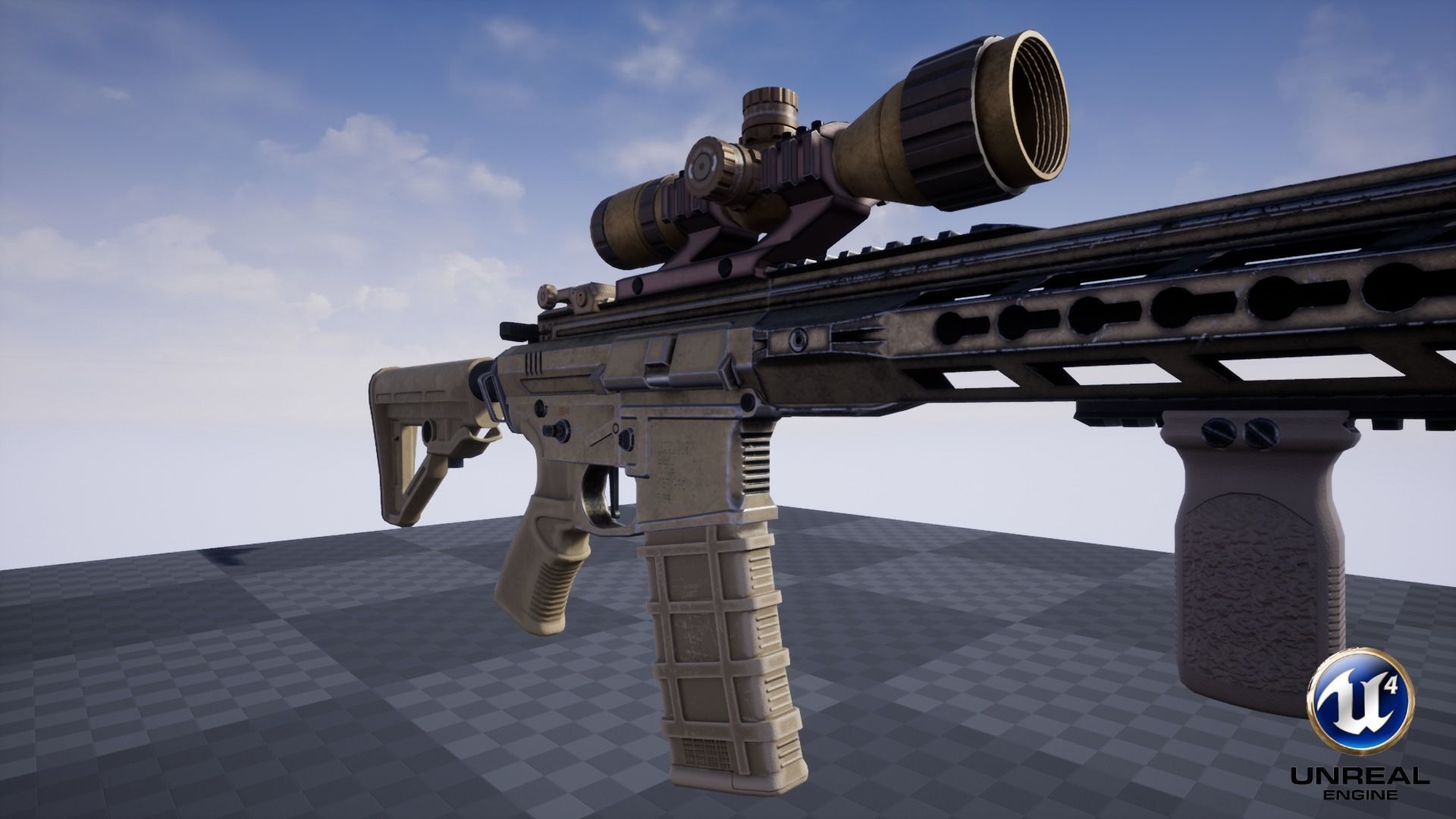 3D model Modular Combat Rifle-Carbine Variant VR / AR / low-poly | CGTrader