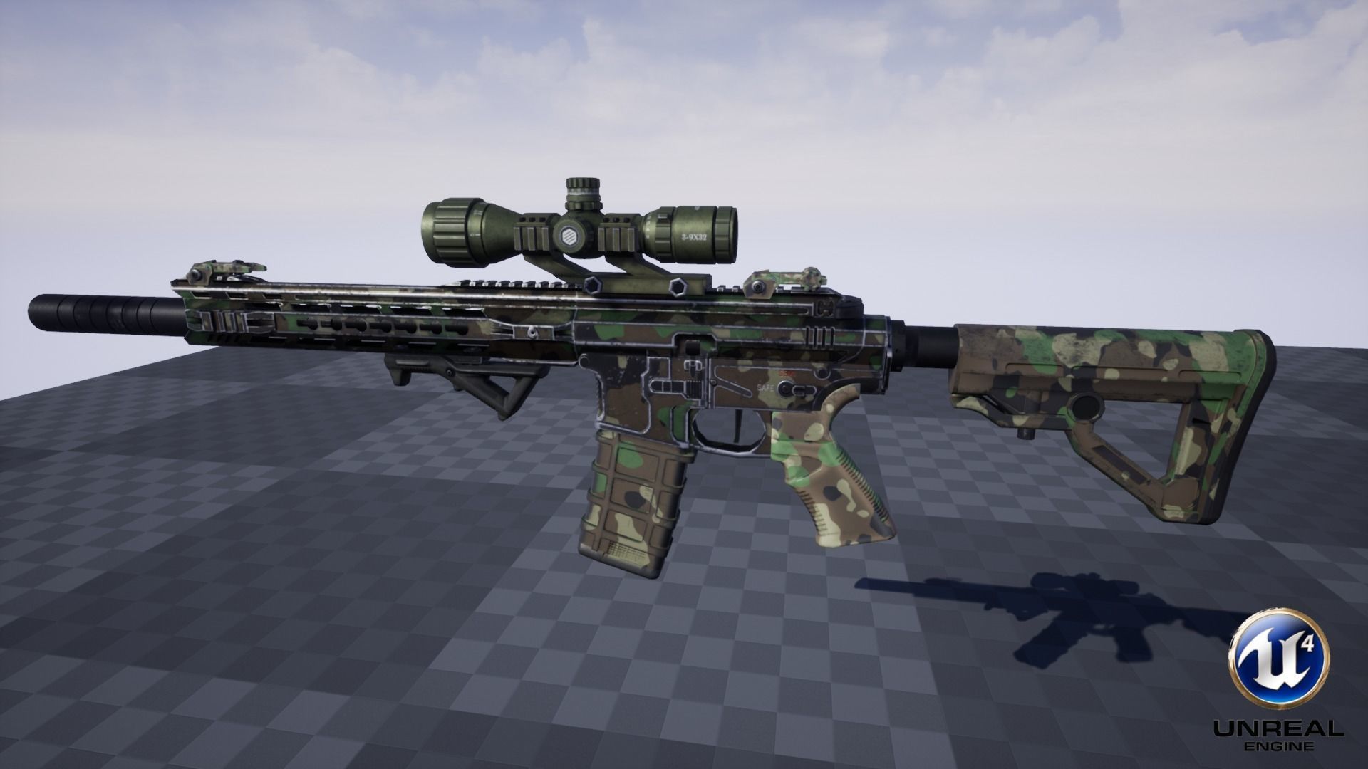 3D model Modular Combat Rifle-Carbine Variant VR / AR / low-poly | CGTrader