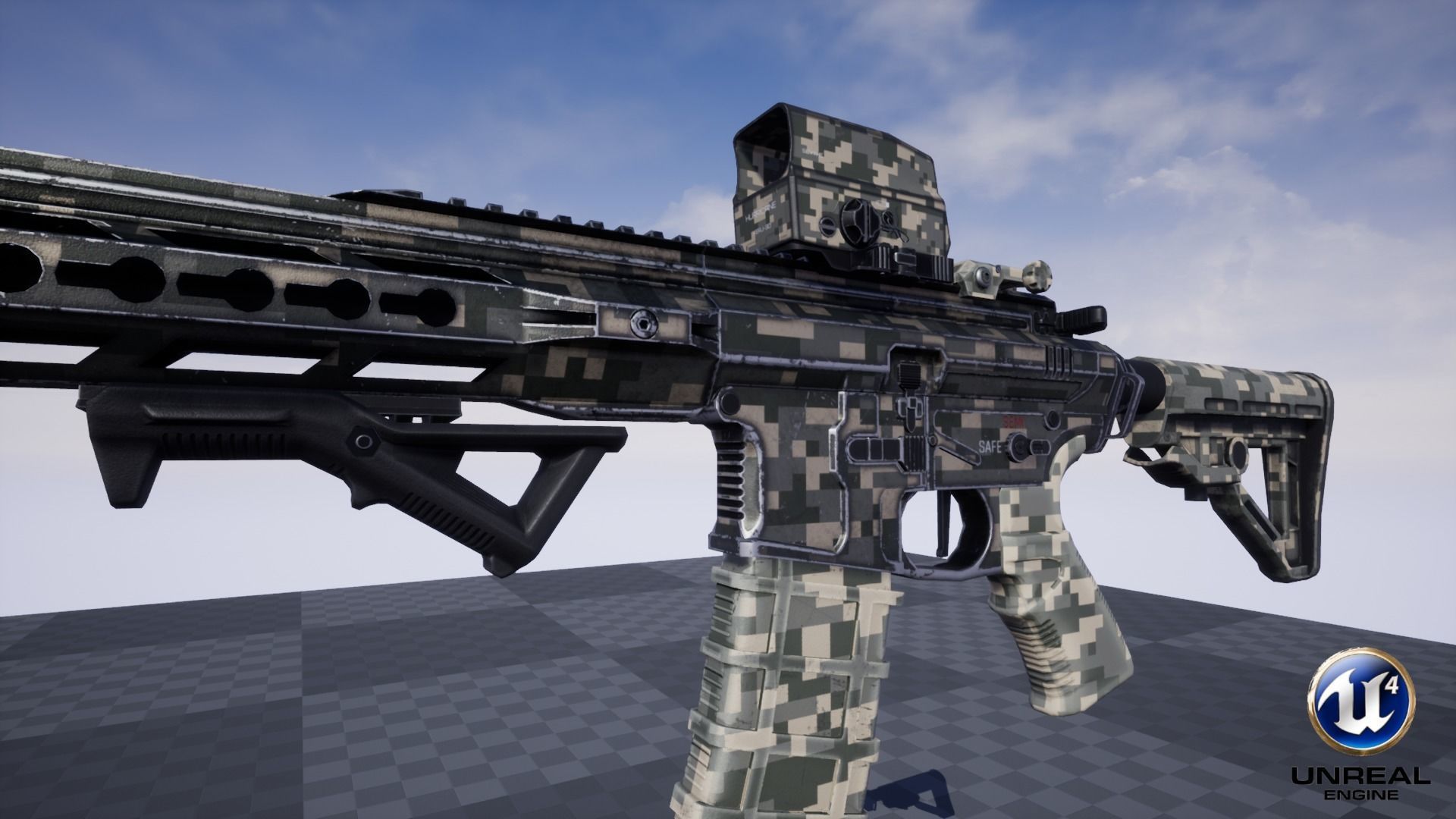 3D model Modular Combat Rifle-Carbine Variant VR / AR / low-poly | CGTrader