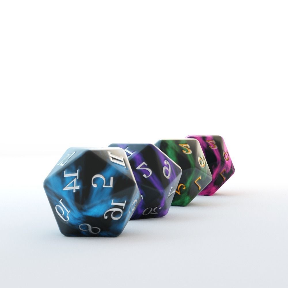 3D model Classic D20 Dice Set VR / AR / low-poly | CGTrader