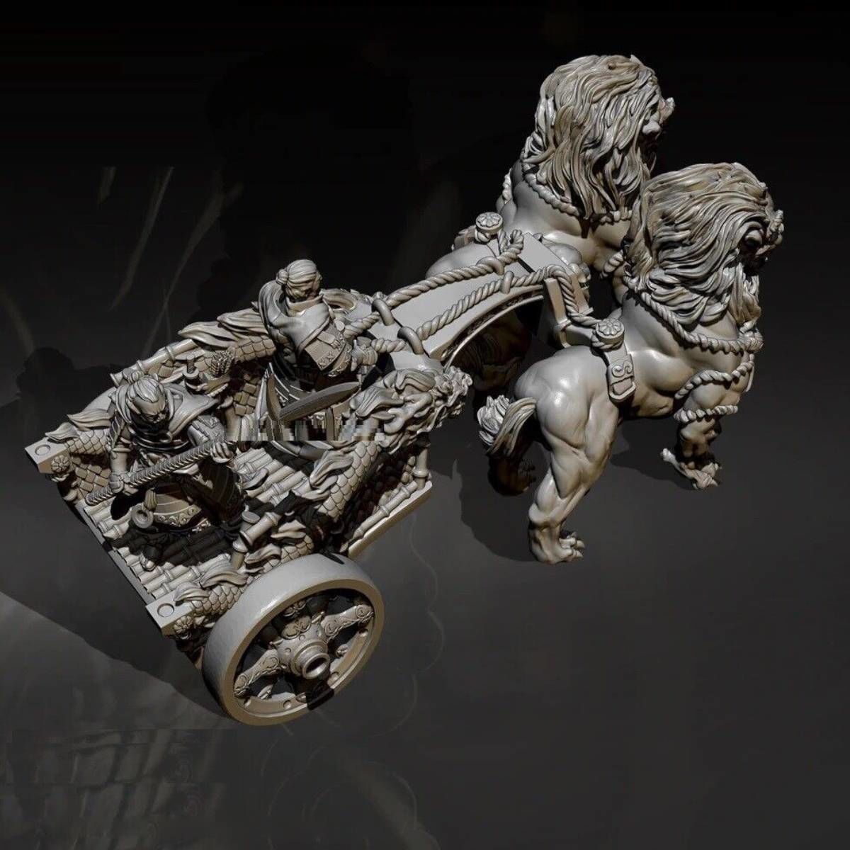 Miniature Chinese Emperor Mummy on a Chariot 3D model 3D printable ...