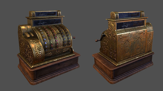 3D model Old Fashioned Cash Register VR / AR / low-poly | CGTrader