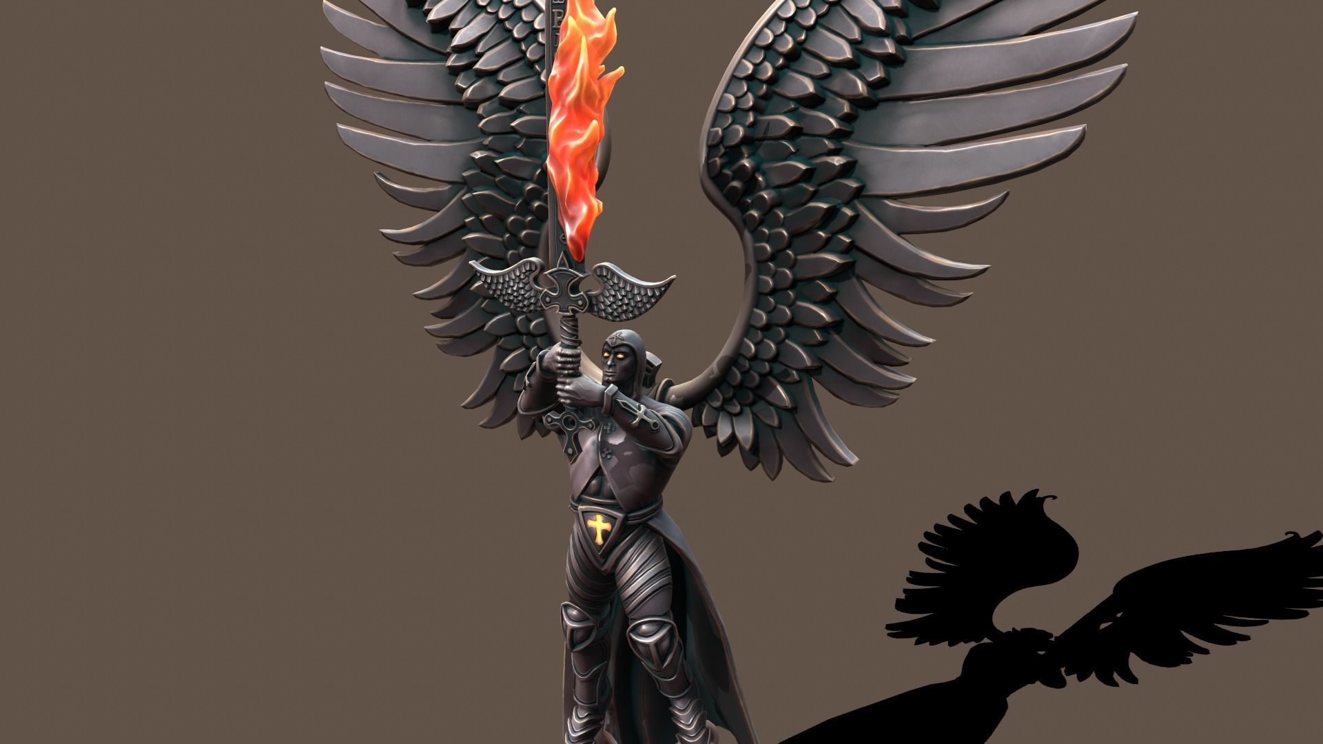 3D model Statue archangel VR / AR / low-poly | CGTrader