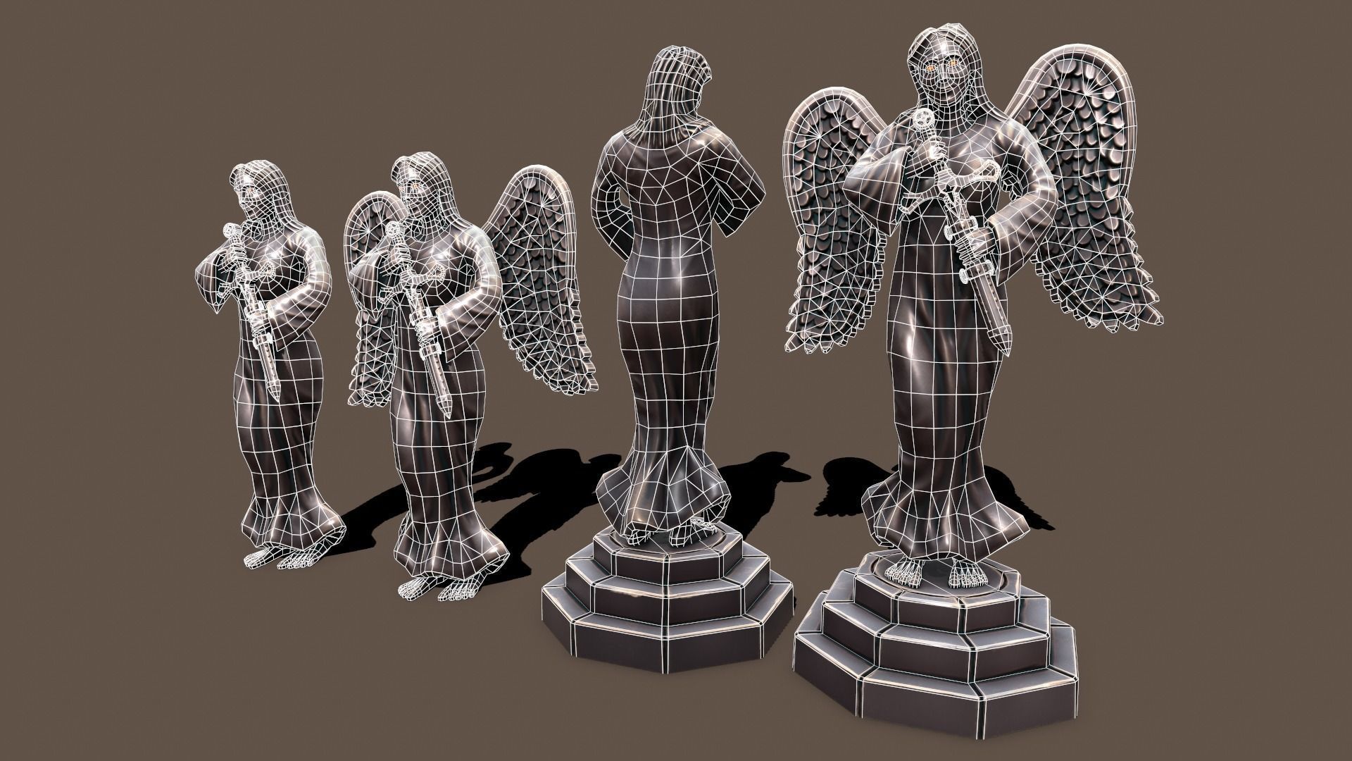 3D model Dark Statues VR / AR / low-poly | CGTrader