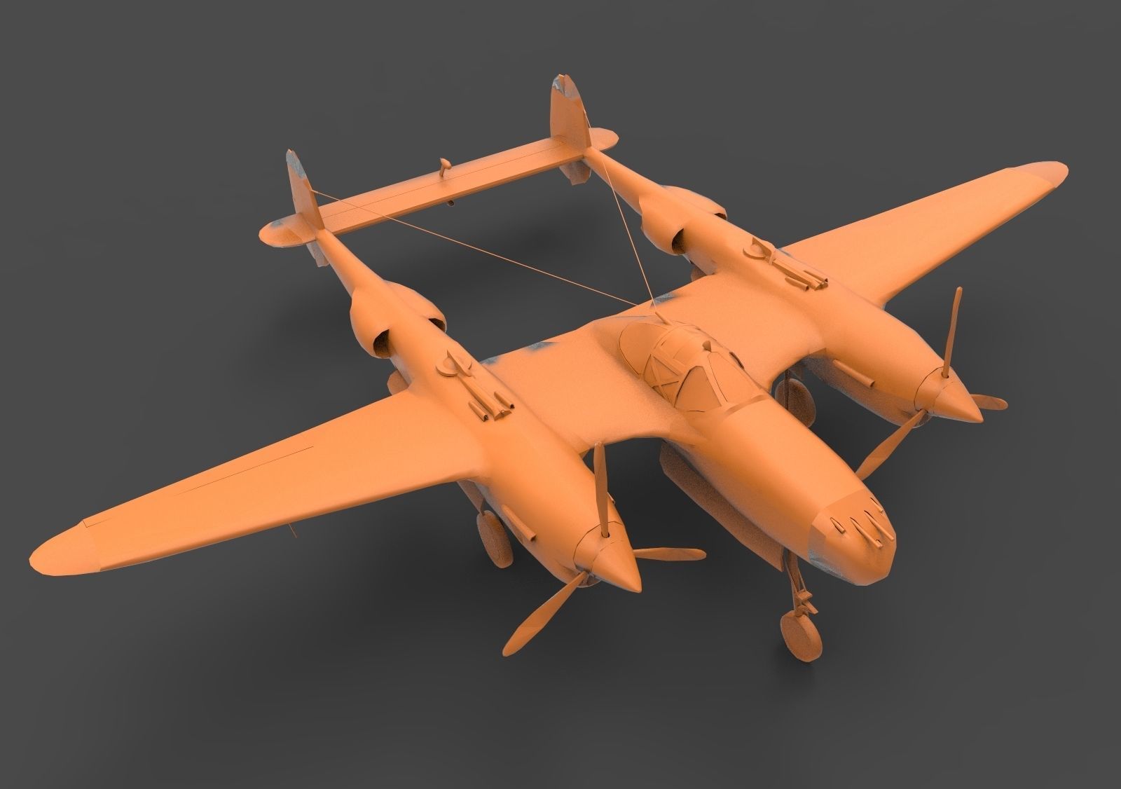 Lockheed P-38 3D model 3D printable | CGTrader
