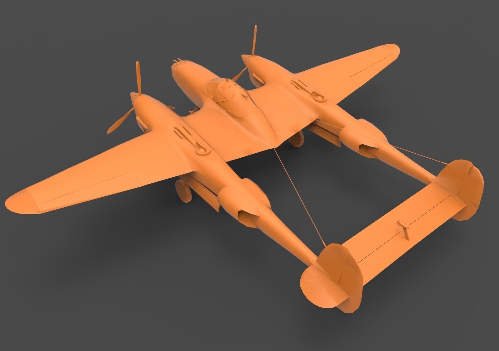 Lockheed P-38 3D model 3D printable | CGTrader