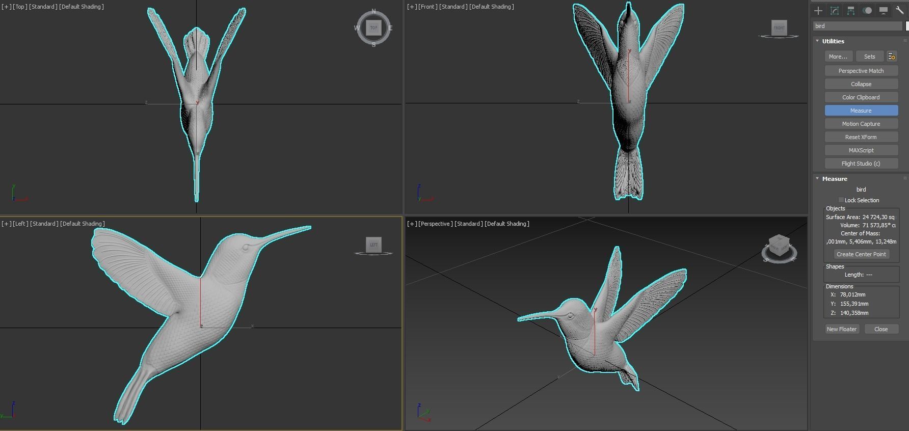 Elegant hummingbird 3D model 3D printable | CGTrader
