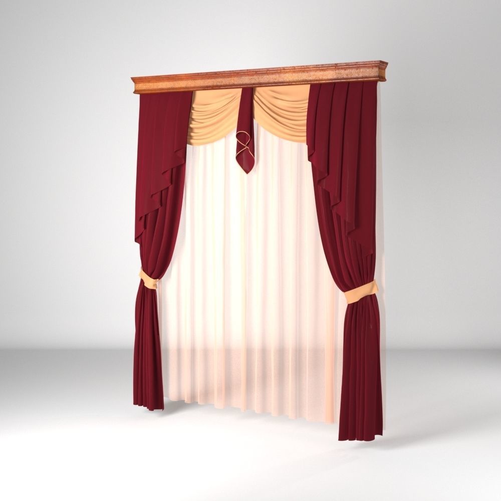 Curtain 3D high poly for architectural visualization N602 3D model ...