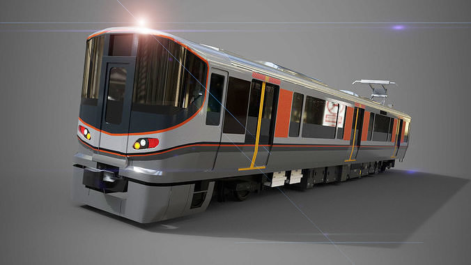 3D model JR 323 Japan Commuter Train 3D Model Full Set VR / AR / low ...