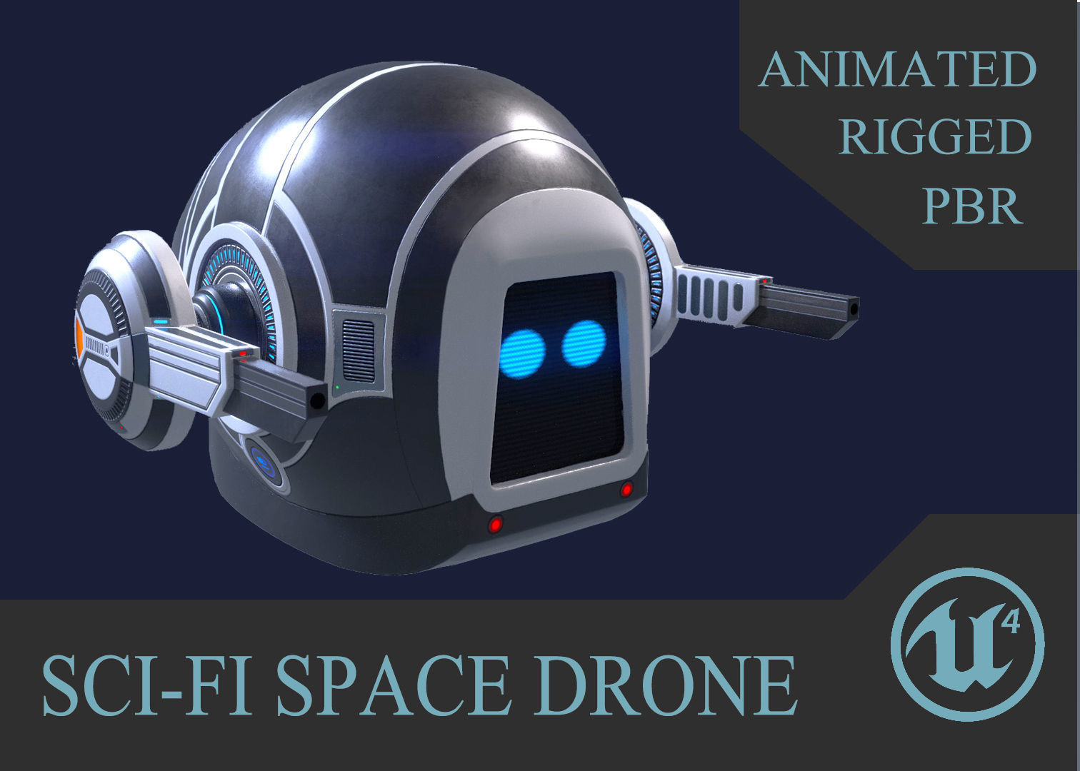 Sci-Fi Space Drone 3D asset | CGTrader