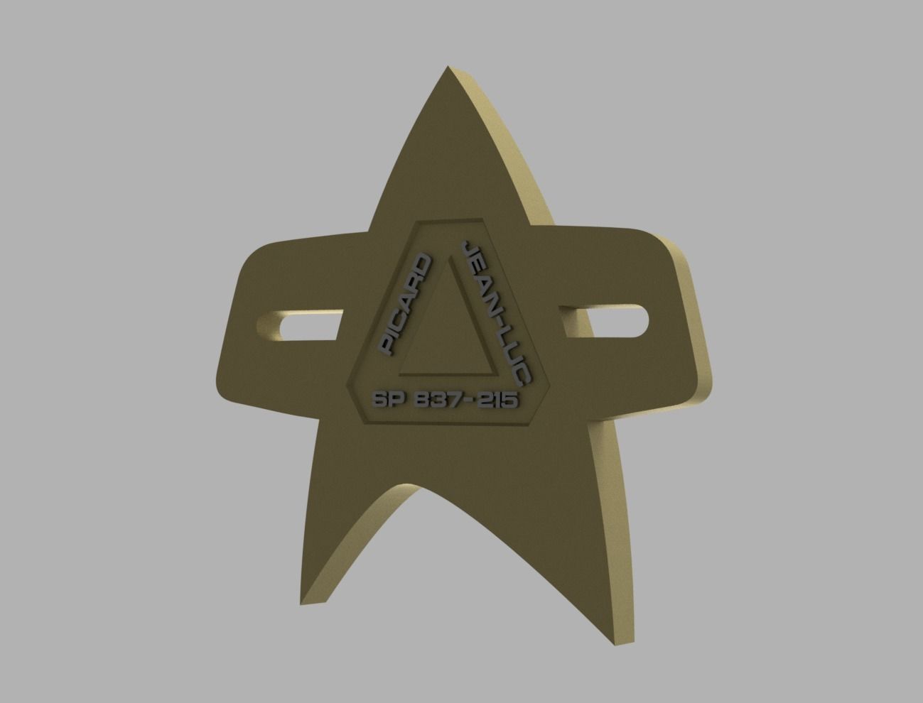 Star Trek PICARD Badge with 3D model | CGTrader