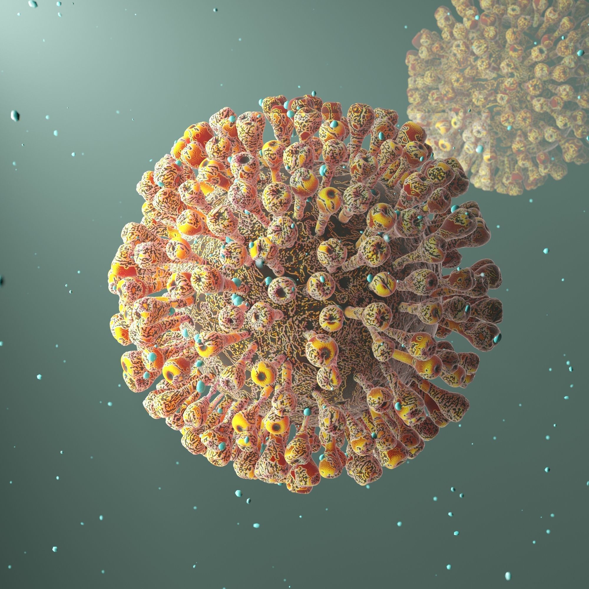 Corona 3D model coronavirus in air free 3D model | CGTrader