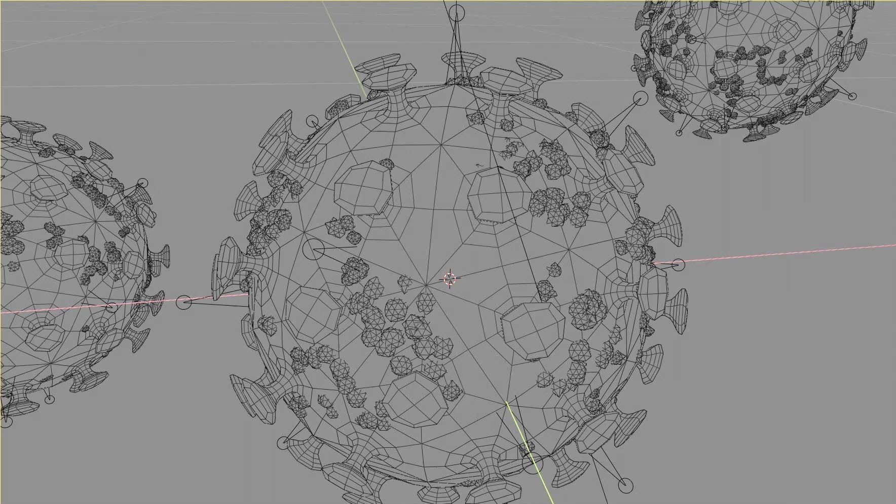 3D model Corvid 19 Corona Virus VR / AR / low-poly rigged animated ...