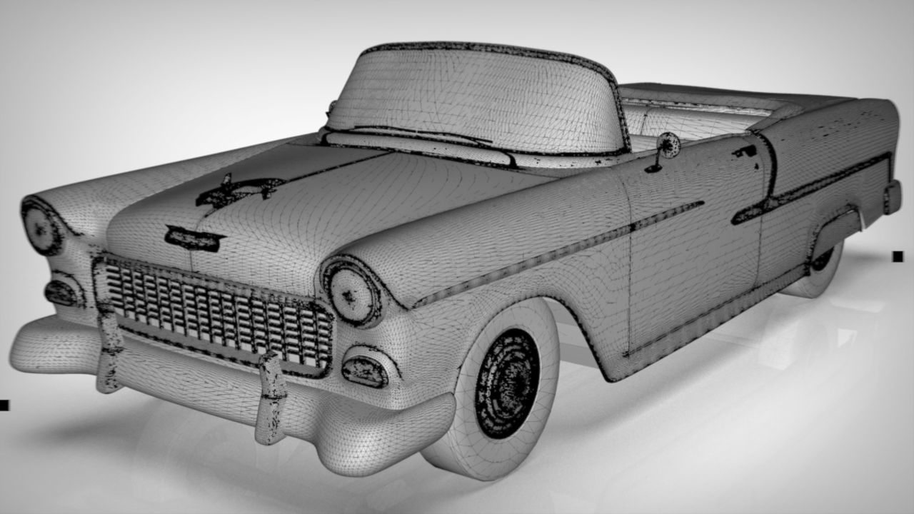Chevy Belair convertible 1955 3D model | CGTrader