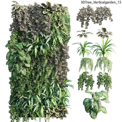 Verticalgarden - Green wall 15 3D model | CGTrader
