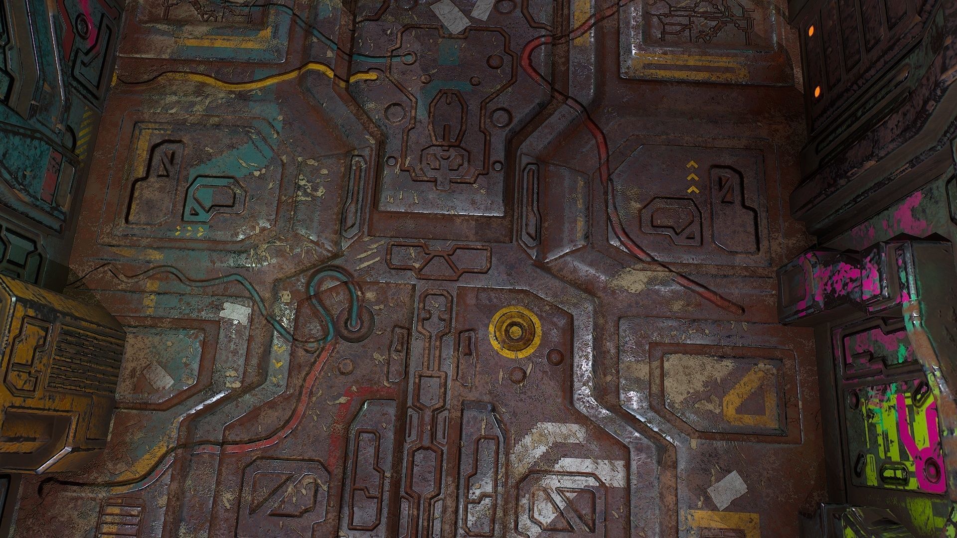 3D model Low poly cyberpunk street pattern with building facades VR ...