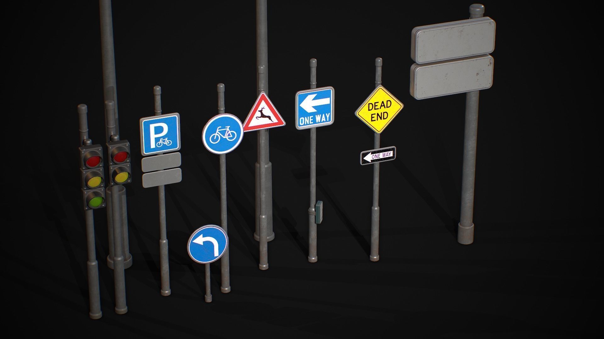 3D model Street Sign Traffic Light Signal VR / AR / low-poly | CGTrader