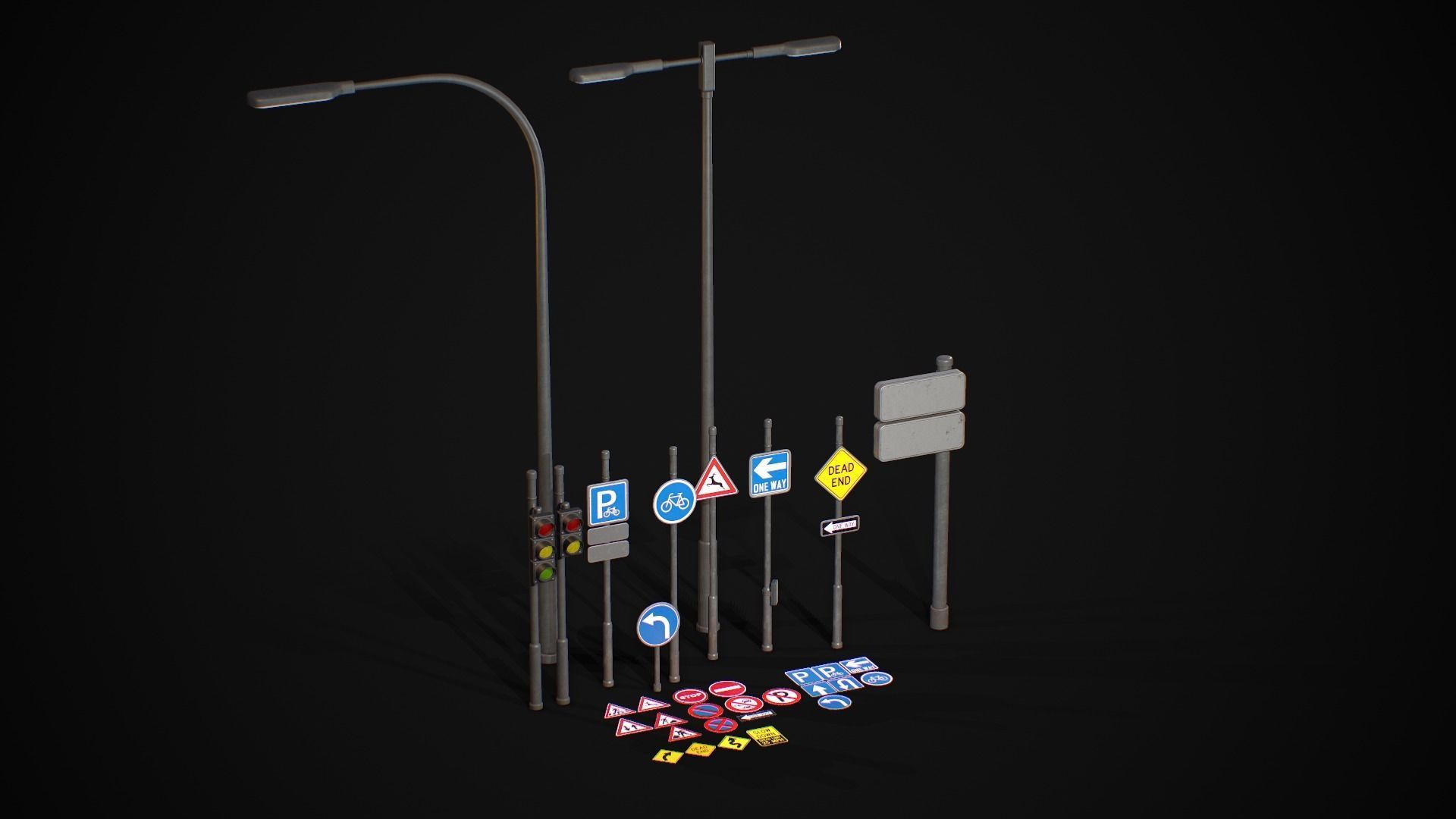 3D model Street Sign Traffic Light Signal VR / AR / low-poly | CGTrader