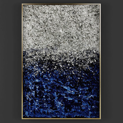 3D model Art46 glass shards in gold frame VR / AR / low-poly | CGTrader