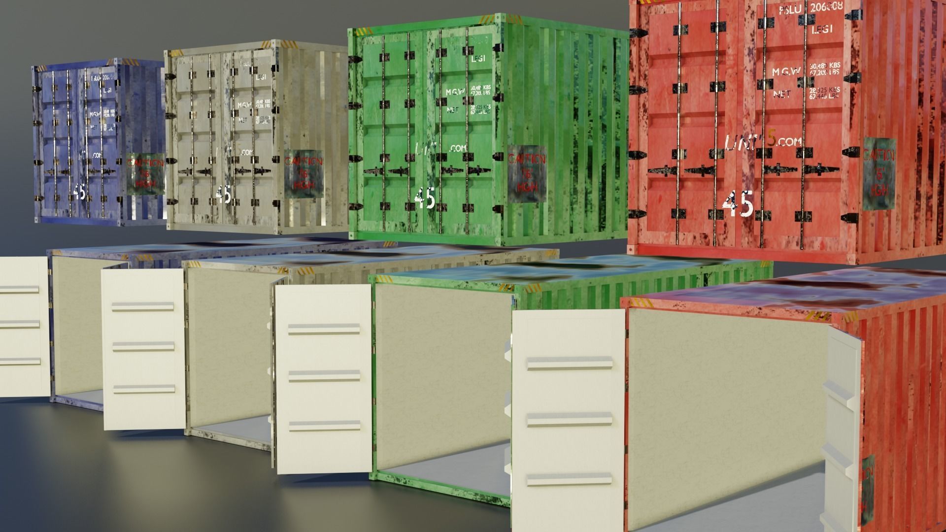 Rusty Container 2 styles free 3D model | CGTrader