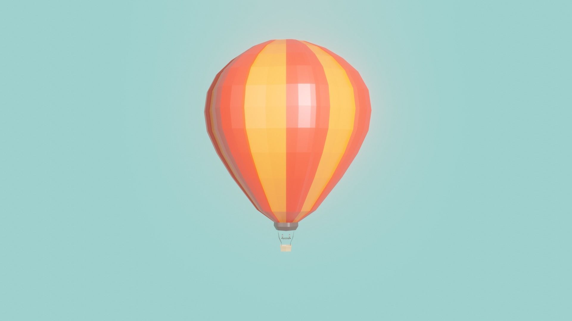 3D model Low poly Hot air balloon with clouds VR / AR / low-poly | CGTrader