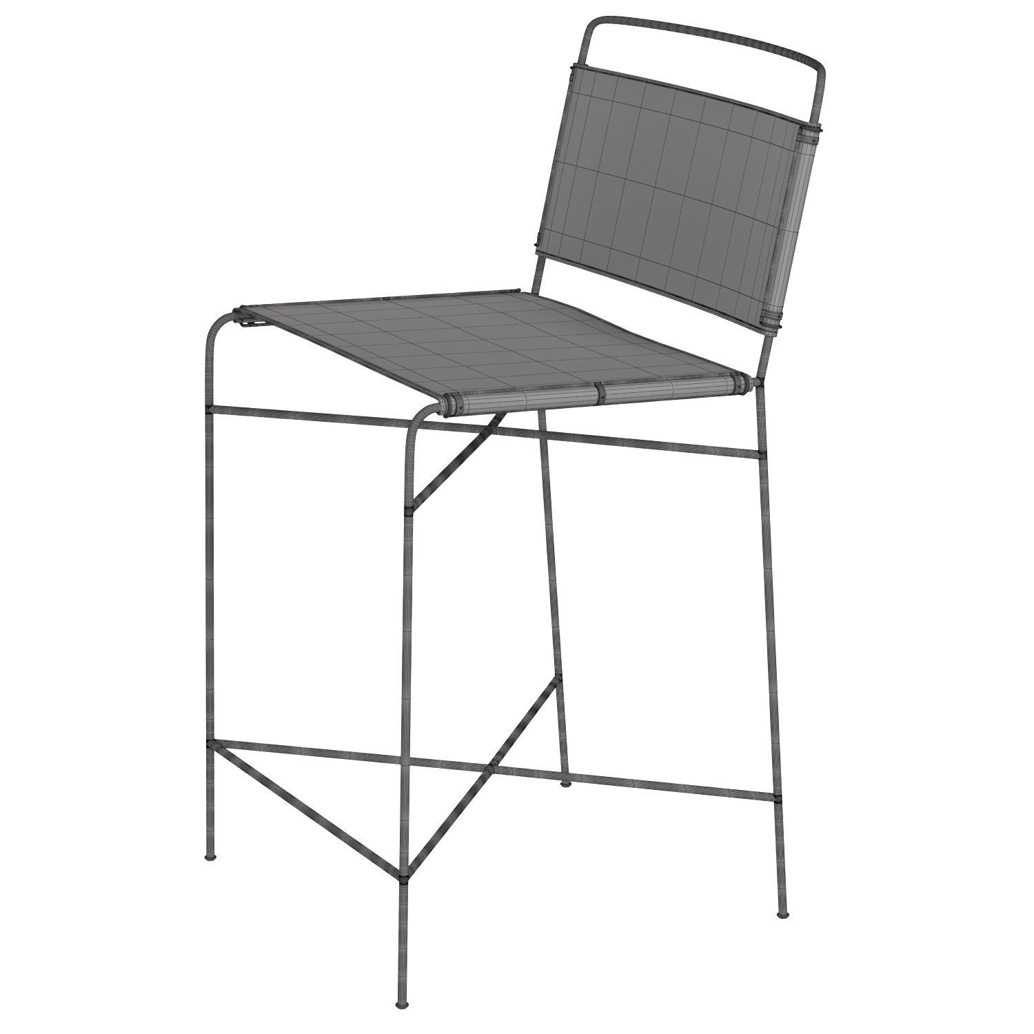 Wharton Counter and Bar Stool Distressed Brown 3D model | CGTrader