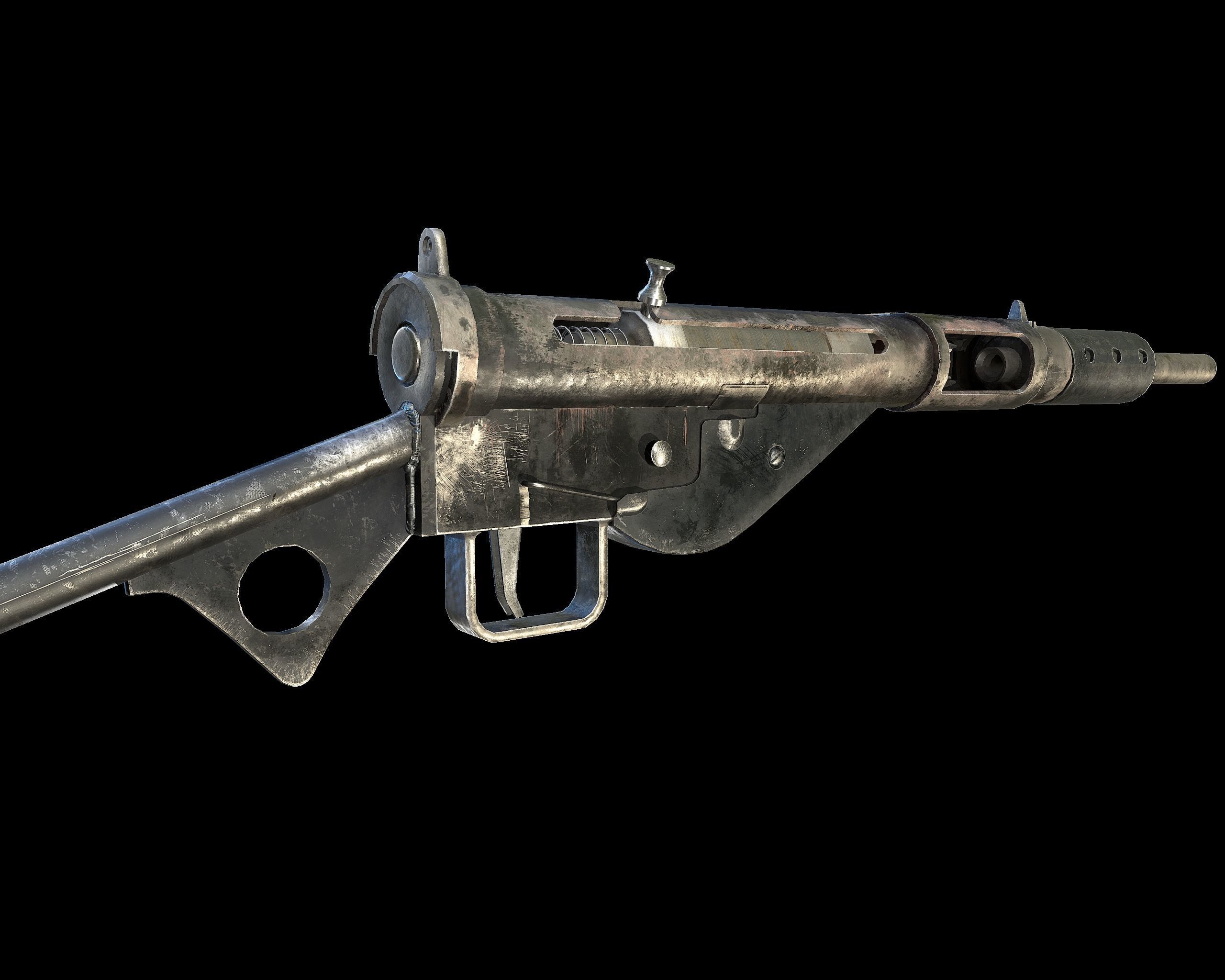 3d Model Sten Mk Ii Vr Ar Low Poly Cgtrader